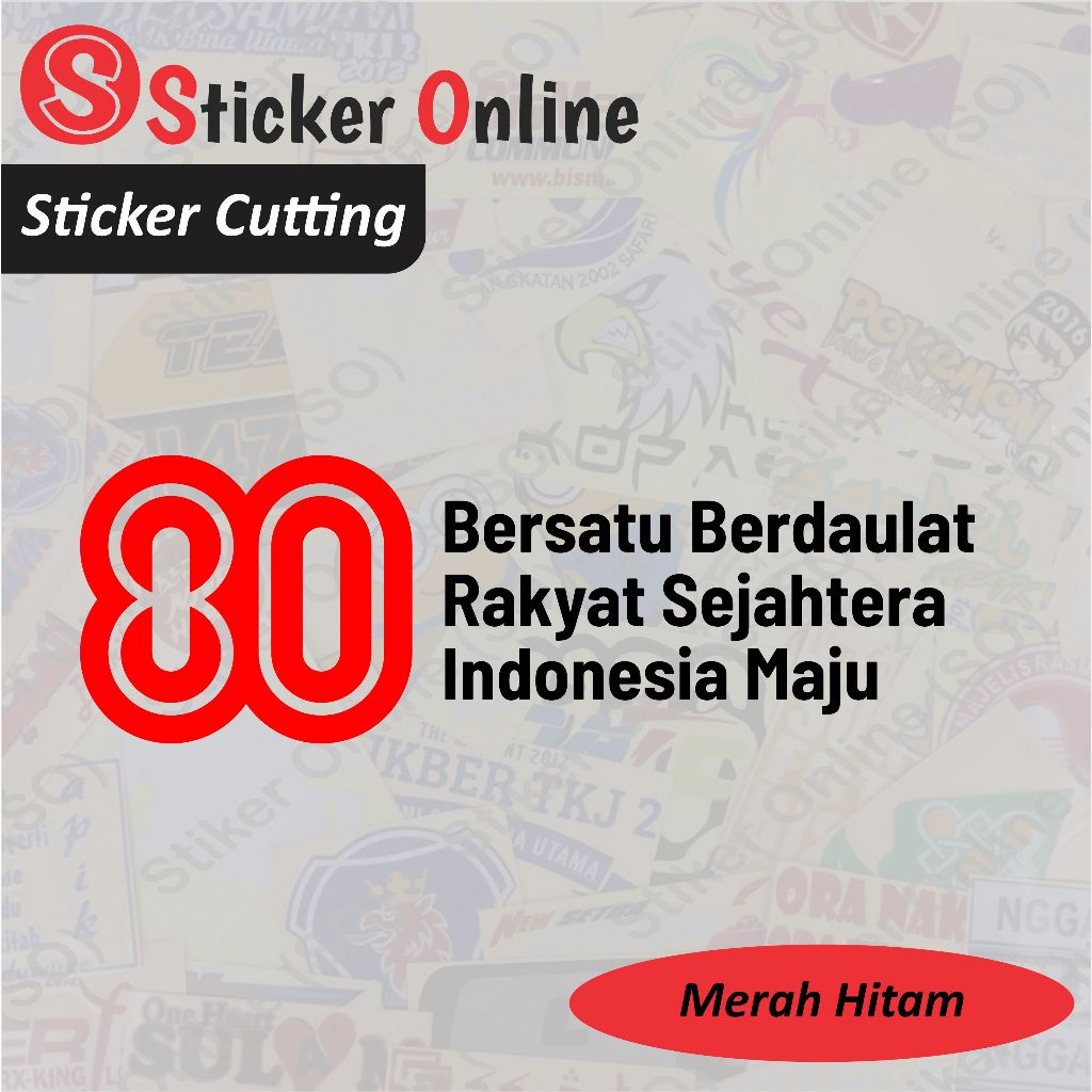 Jual Stiker Logo HUT RI 80 Ukuran Ekstra Besar | Sticker Cutting Logo ...