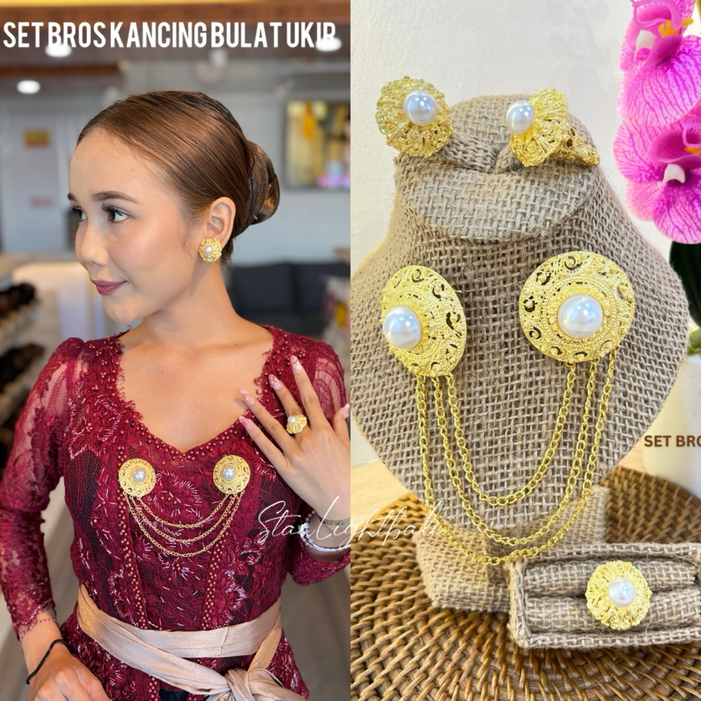 Jual STARLIGHT BALI - Set Bros Kancing Bulat Ukir Mutiara/ Set Bros ...