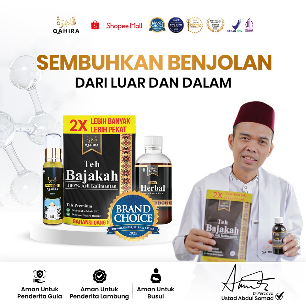 Jual Qahira 1 Minyak + 1 Teh | Qahira Herbal Atasi Benjolan Ditubuh ...