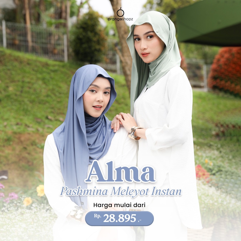 Jual Orangeshopz - Hijab Pashmina Instan Alma Meleyot Oval Inner Bando ...