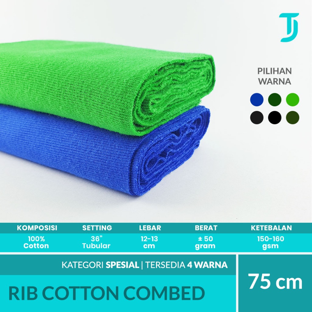 Jual RIB POTONGAN Cotton Combed | Kain Leher Kaos | 75 cm | Kategori ...