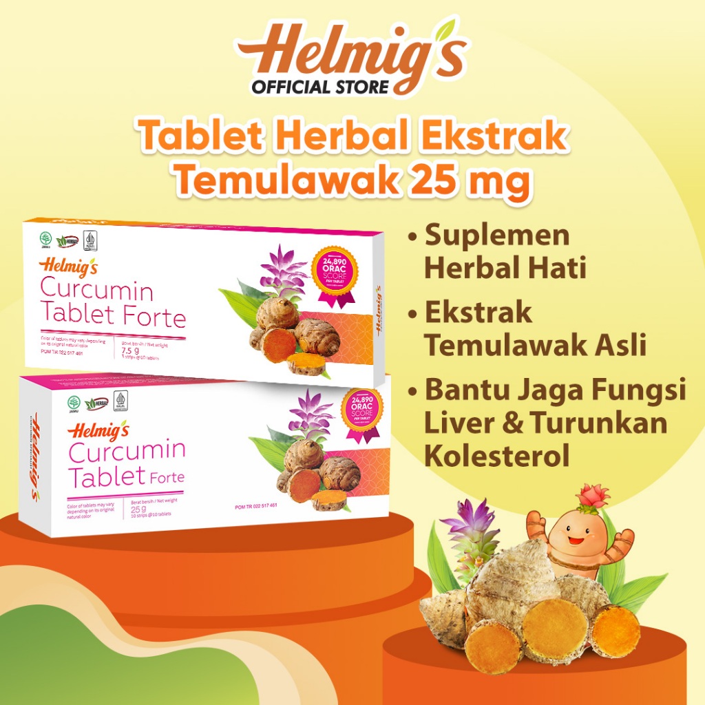 Jual HELMIG'S Curcumin Suplemen Ekstrak Temulawak Herbal Tablet Forte ...