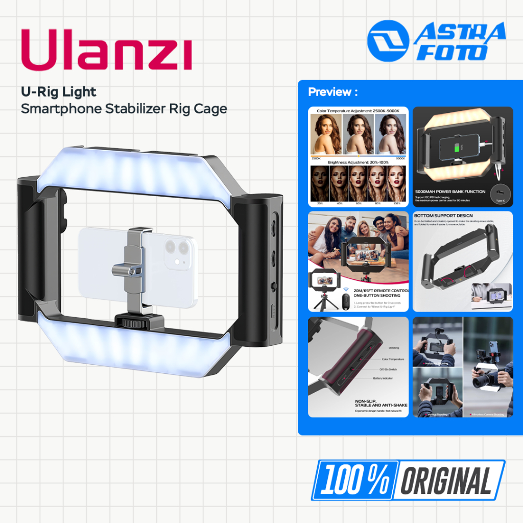 Jual Ulanzi U-Rig Light Smartphone Video Vlogging Stabilizer Rig Cage ...