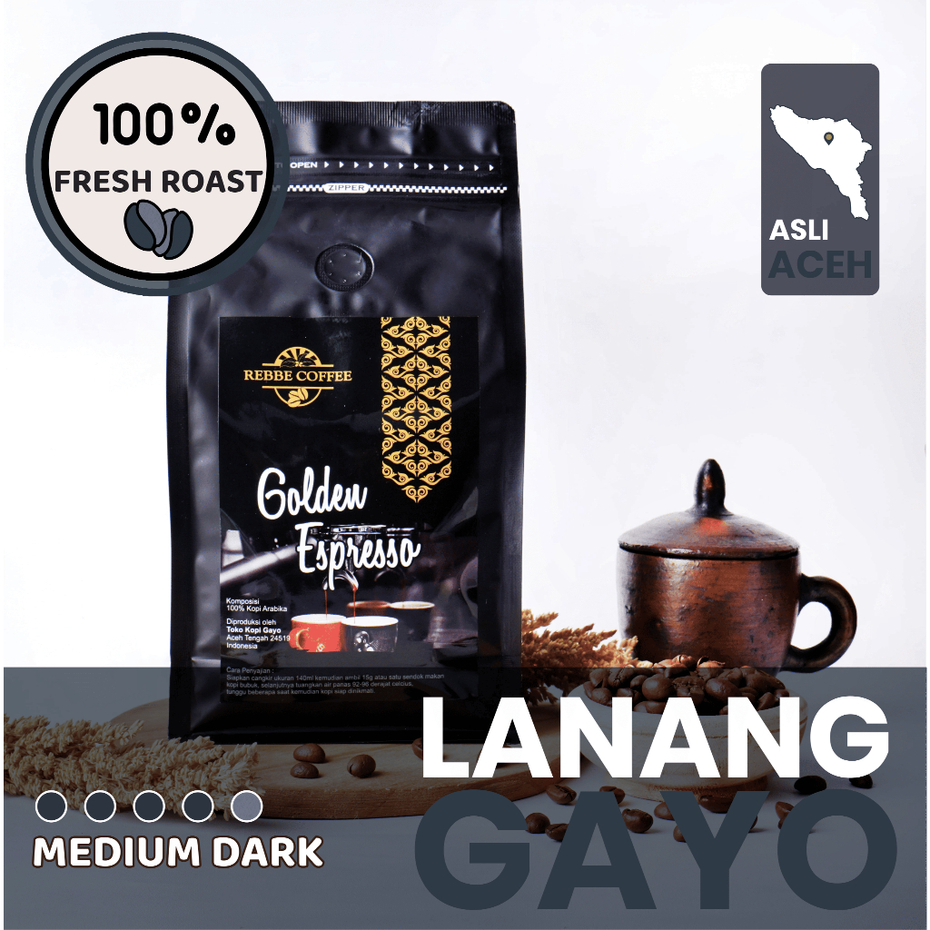 Jual Kopi Lanang Arabika Gayo Aceh Premium Peaberry Semiwashed Medium to Dark Roast Golden ...
