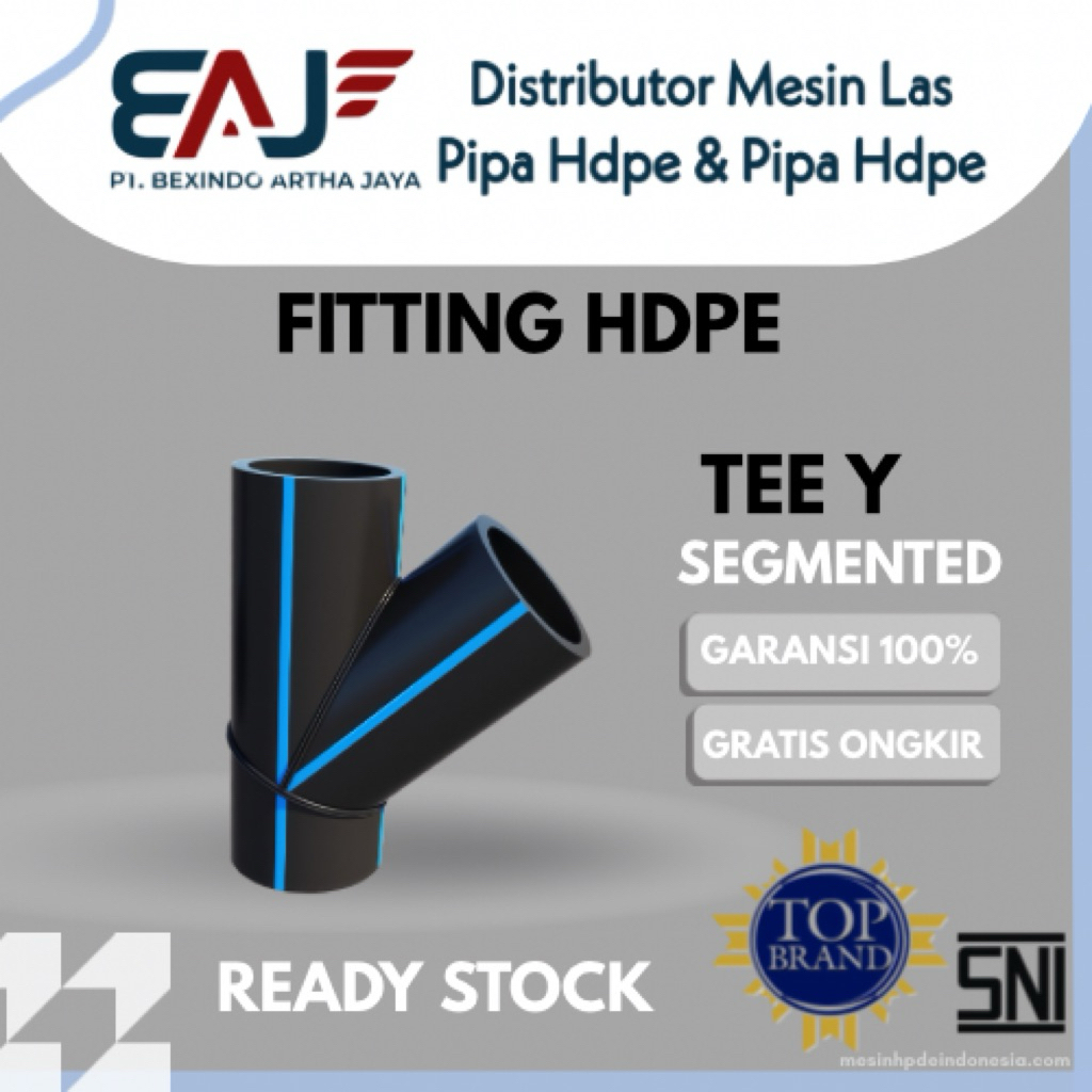 Jual Tee Y Segmented HDPE ukuran 8 Inch atau 200 mm | Tee Y Butt Fusion ...