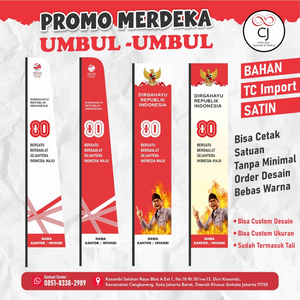 Jual Umbul Umbul 17 Agustus Full Print, Umbul Umbul Print Design Custom ...