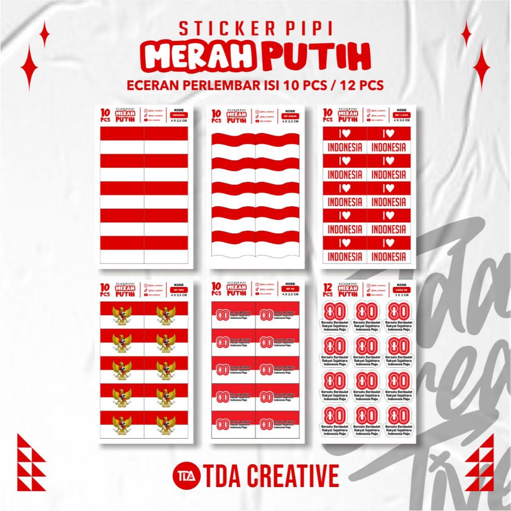 Jual [4x2.5cm] Sticker Pipi Besar HUT RI 80 Sticker Kemerdekaan ...