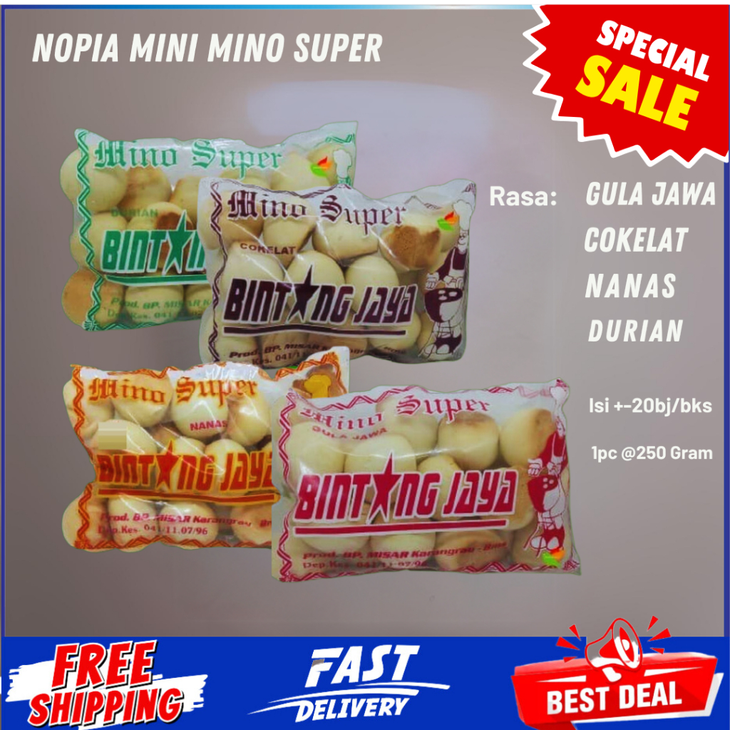 Jual Kue Mino Nopia Mini Aneka Rasa Bintang Jaya Gula jawa / Cokelat ...