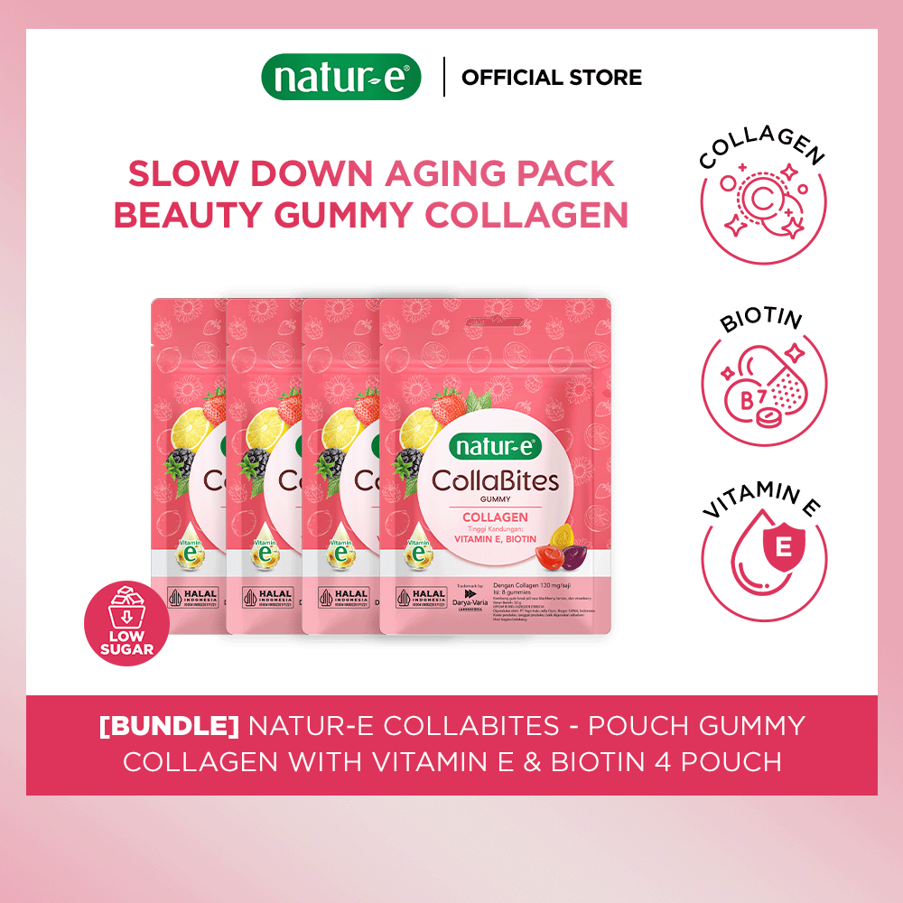 Jual [BUNDLE] Natur-E CollaBites Pouch Gummy Collagen with Vitamin E ...