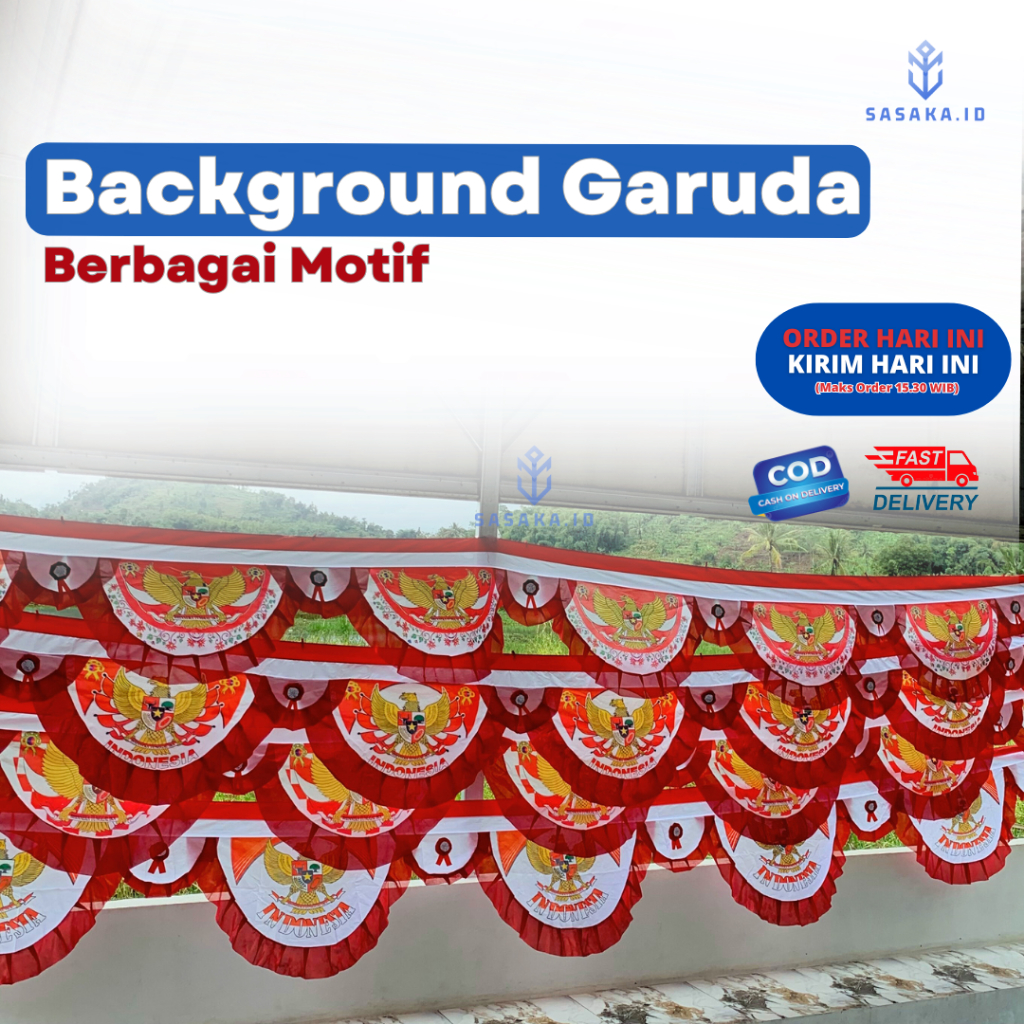 Jual Background Garuda Merah Putih Bendera Hias Bekron Hiasan HUT RI Kemerdekaan | Shopee Indonesia