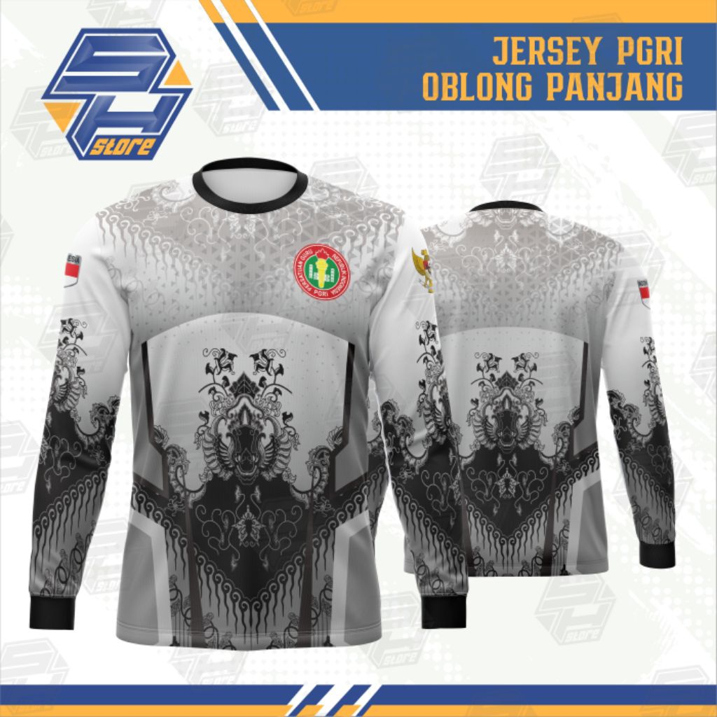 Jual Jersey PGRI Dirgantara Dri-Fit Lengan Panjang - Hitam Abu Putih ...