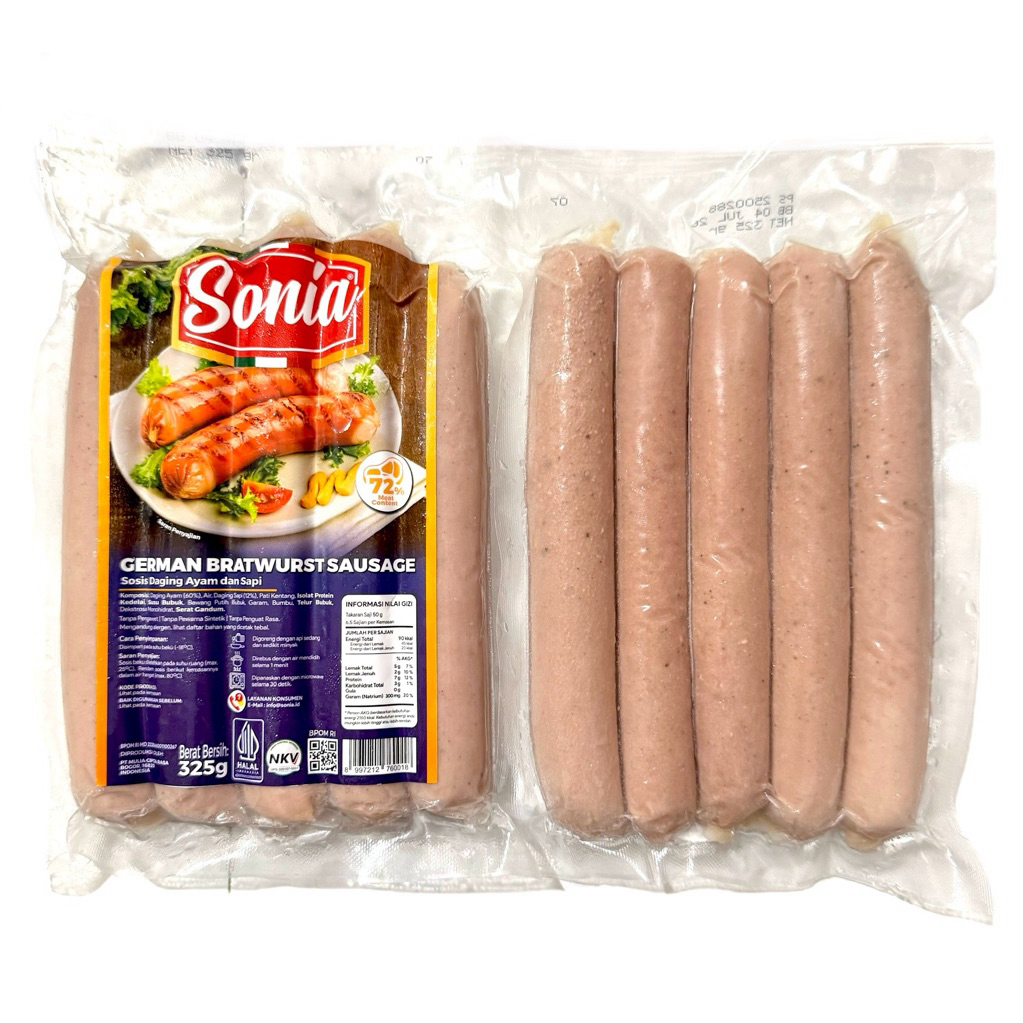 Jual Sonia Sosis German Beef Bratwurst Sausage 325g | Shopee Indonesia