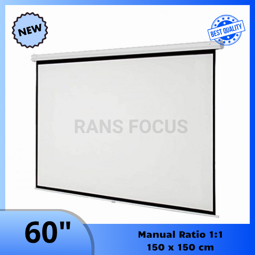 Jual Layar proyektor manual gantung 60 inch | Screen projector wall 150 ...