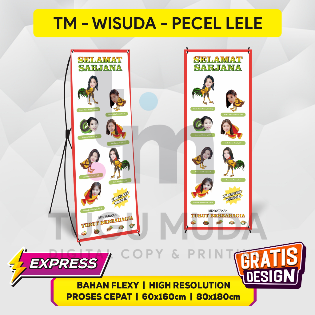 Jual Cetak X-Banner Wisuda | X Banner Sidang Outdoor | Standing Banner ...