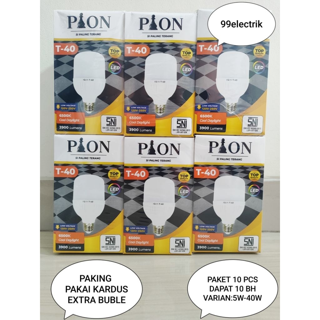 Jual BOHLAM LED / LAMPU LED EXTRA BUBLE WRAP PION 5W-40W PAKET 10PCS | Shopee Indonesia