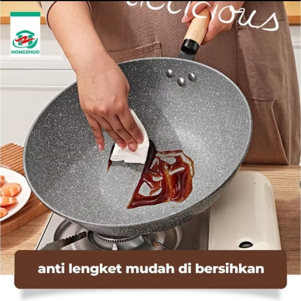 Jual Terlaris Tifale by Hongzhuo Wajan Maifan YY2201 Fry Pan Bahan Batu Medis Anti Lengket 32cm ...