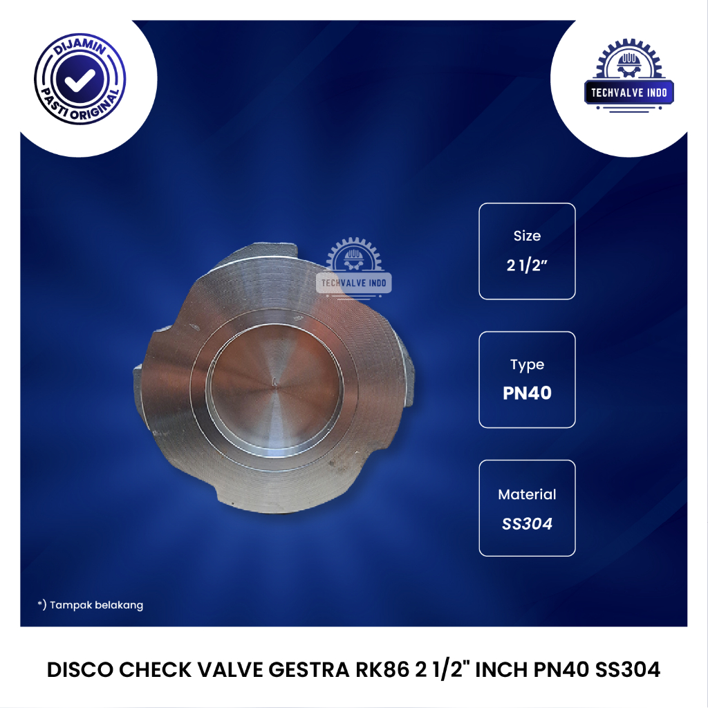 Jual DISCO CHECK VALVE RK86 GESTRA 2 1/2" INCH PN40 SS304 ORIGINAL ...
