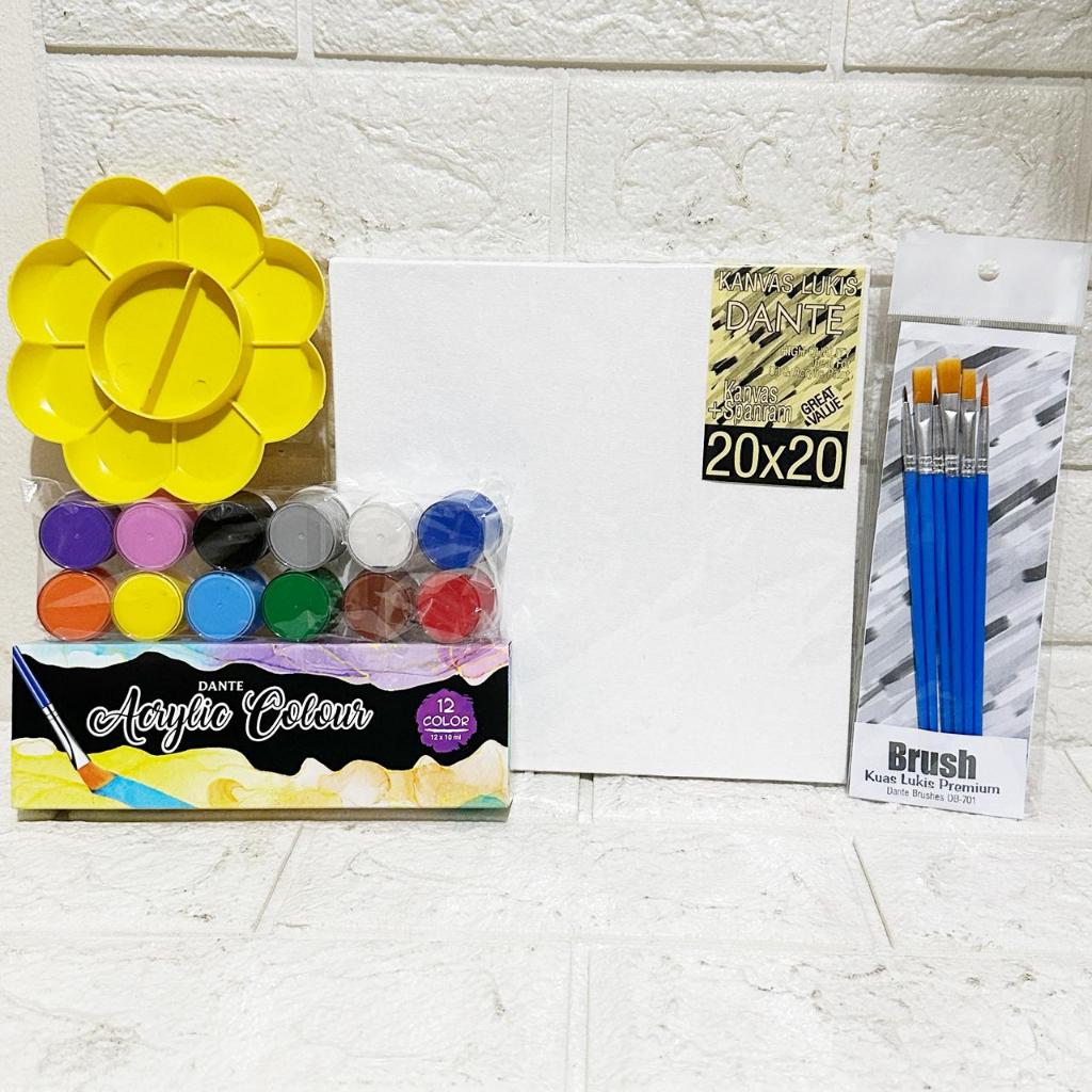 Jual RKL - PAKET MELUKIS 4in1 SET Kanvas 20x20 Kuas Palet | Shopee ...