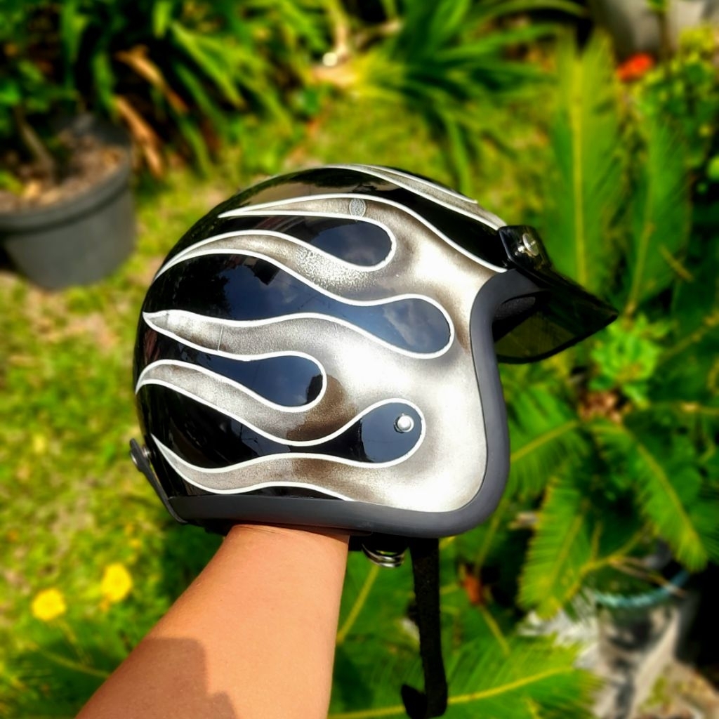 Jual helm kustom | helm flame | helm slim | slimhead | helm bogo ...