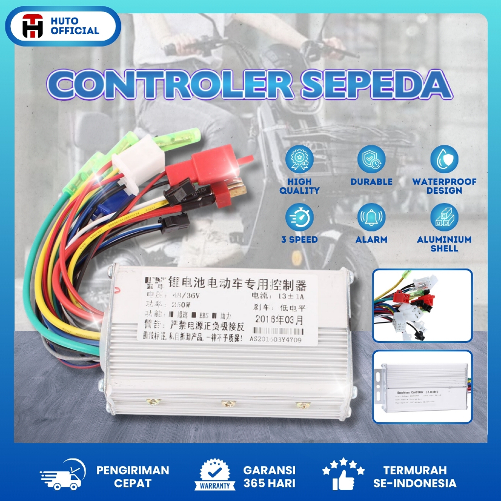 Jual HUTO Controller Sepeda Listrik 36V 48V 350W BLDC Brushless Modul ...