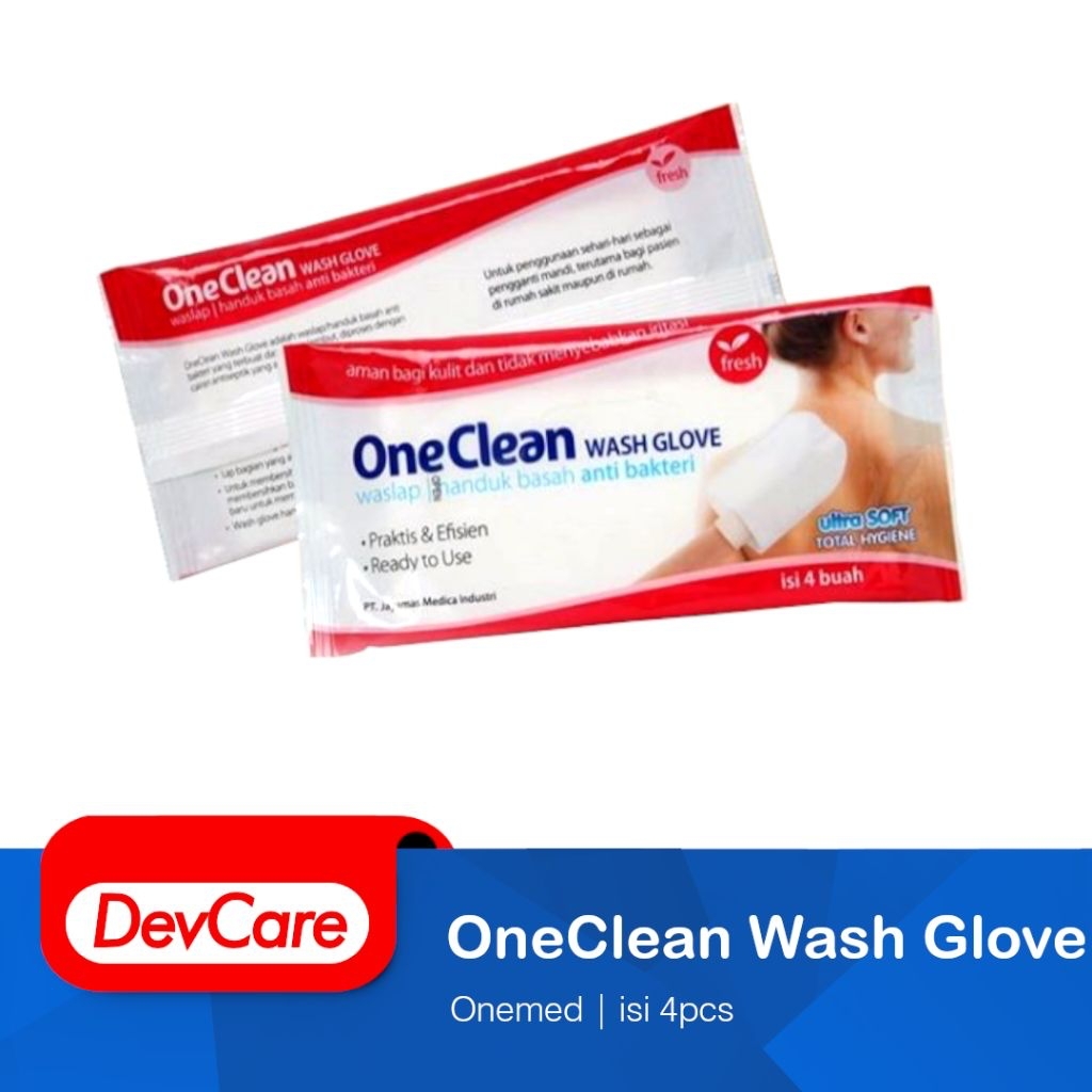 Jual One Clean Wash Glove ONEMED Waslap Handuk Basah Anti Bakteri Pack ...