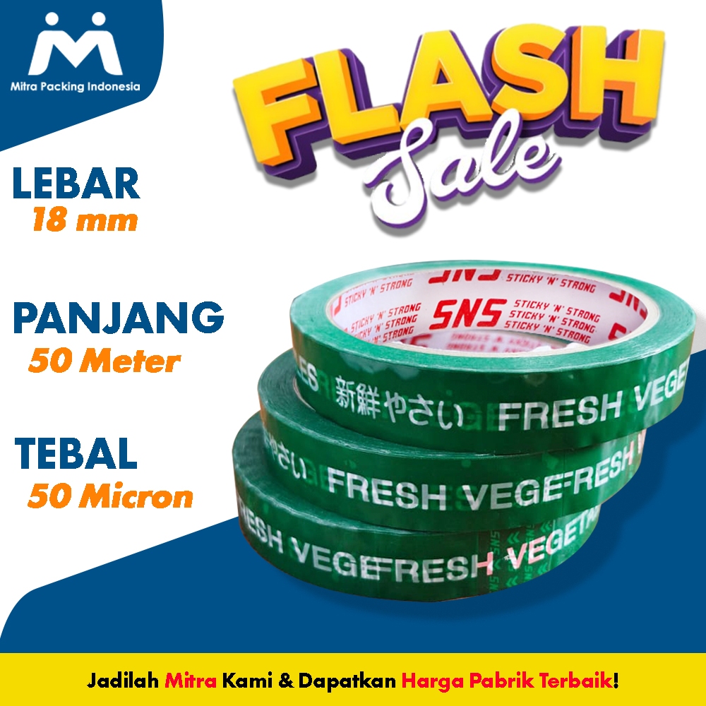 Jual Isolasi Sayur Fresh Vegetables 18mm x 50 Meter x 50 Mikron - Mitra ...