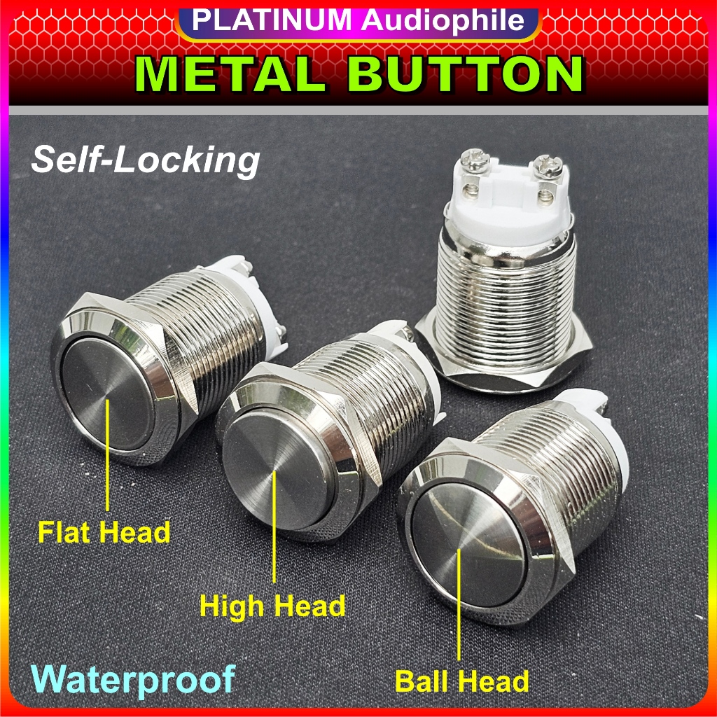 Jual Metal Push Button Switch Saklar On Off Stainless Tanpa Lampu 12MM ...