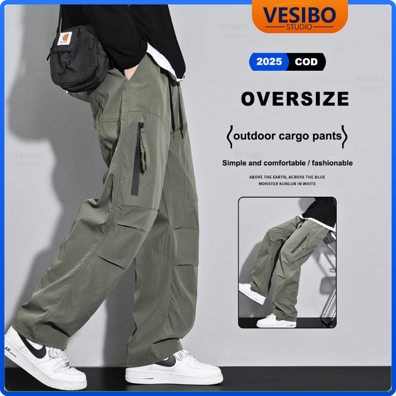 Jual Celana Cargo Panjang Pria Oversize Korean Style Premium Cargo Pants Loose Outdoor Cargo ...