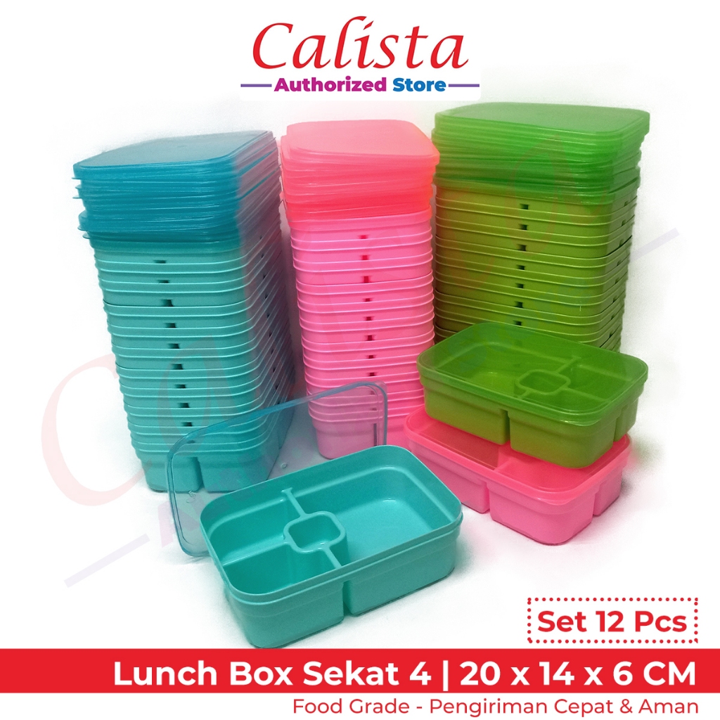 Jual Calista [Lusin] Lunch Box Mercurius Sekat 4 - Souvenir Ulang Tahun ...