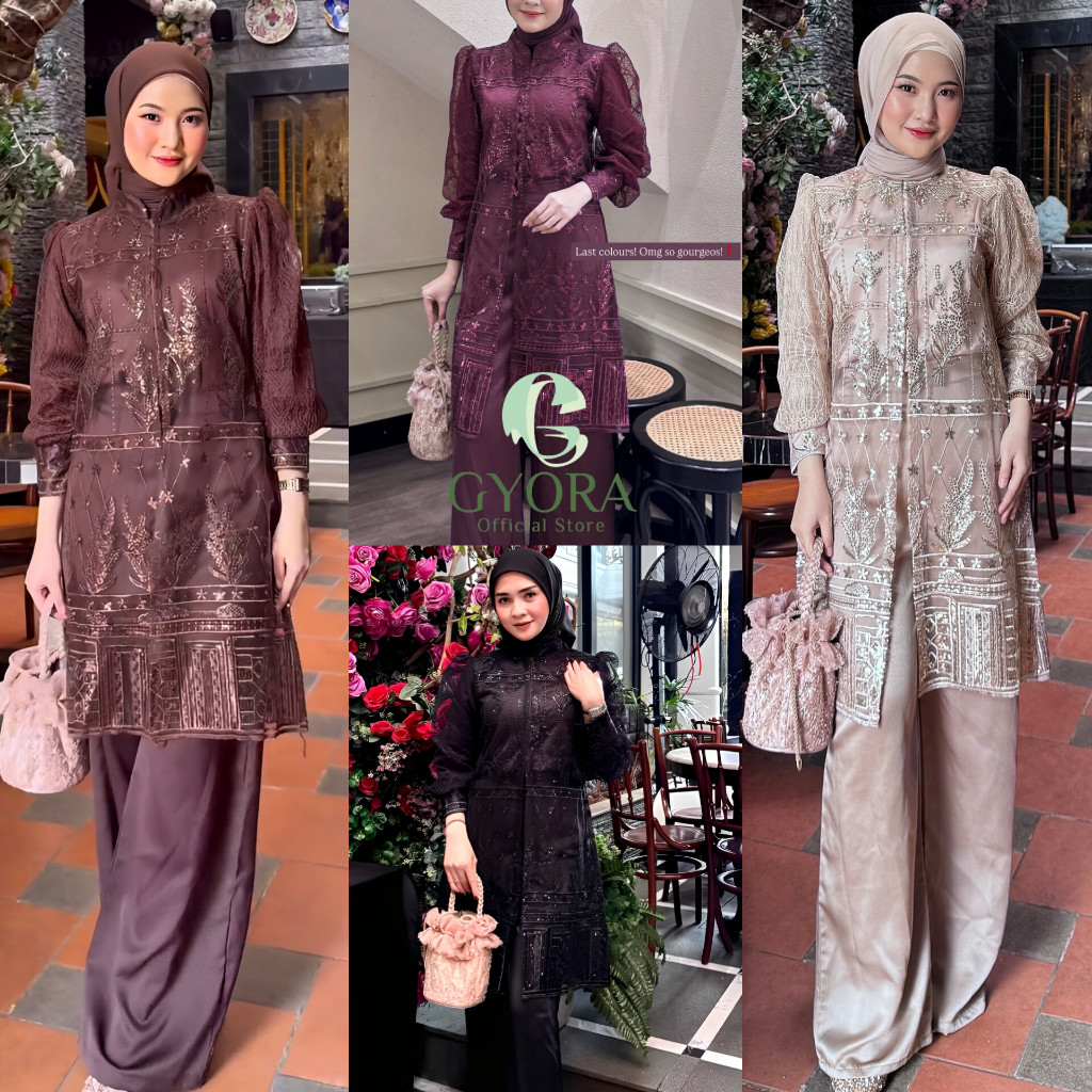Jual GYORA ONE SET 3IN1 OUTER BRUKAT SETELAN TUNIK BROKAT SET KONDANGAN ...