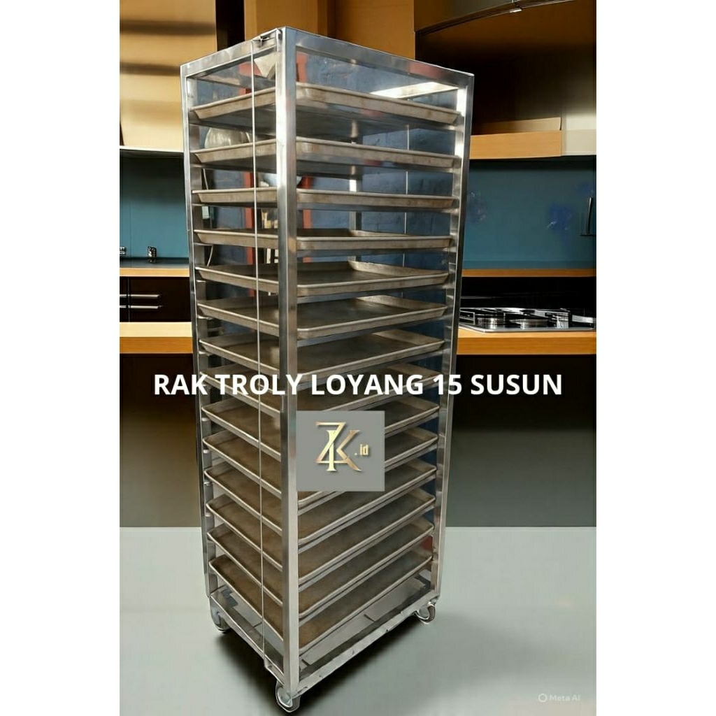 Jual troly rak bakery stainless stell | Shopee Indonesia