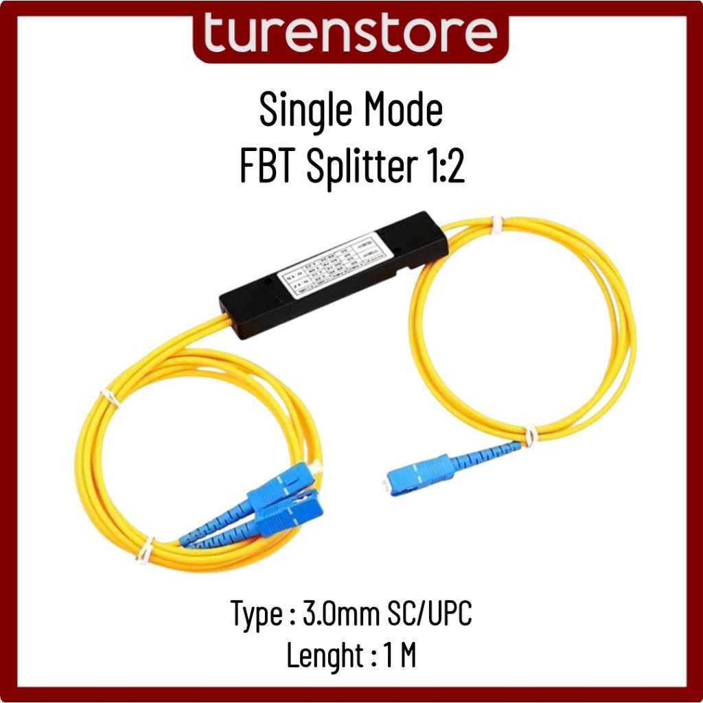 Jual Passive Splitter 1:2 Single Mode FBT Splitter SC UPC 1M 3.0mm ...