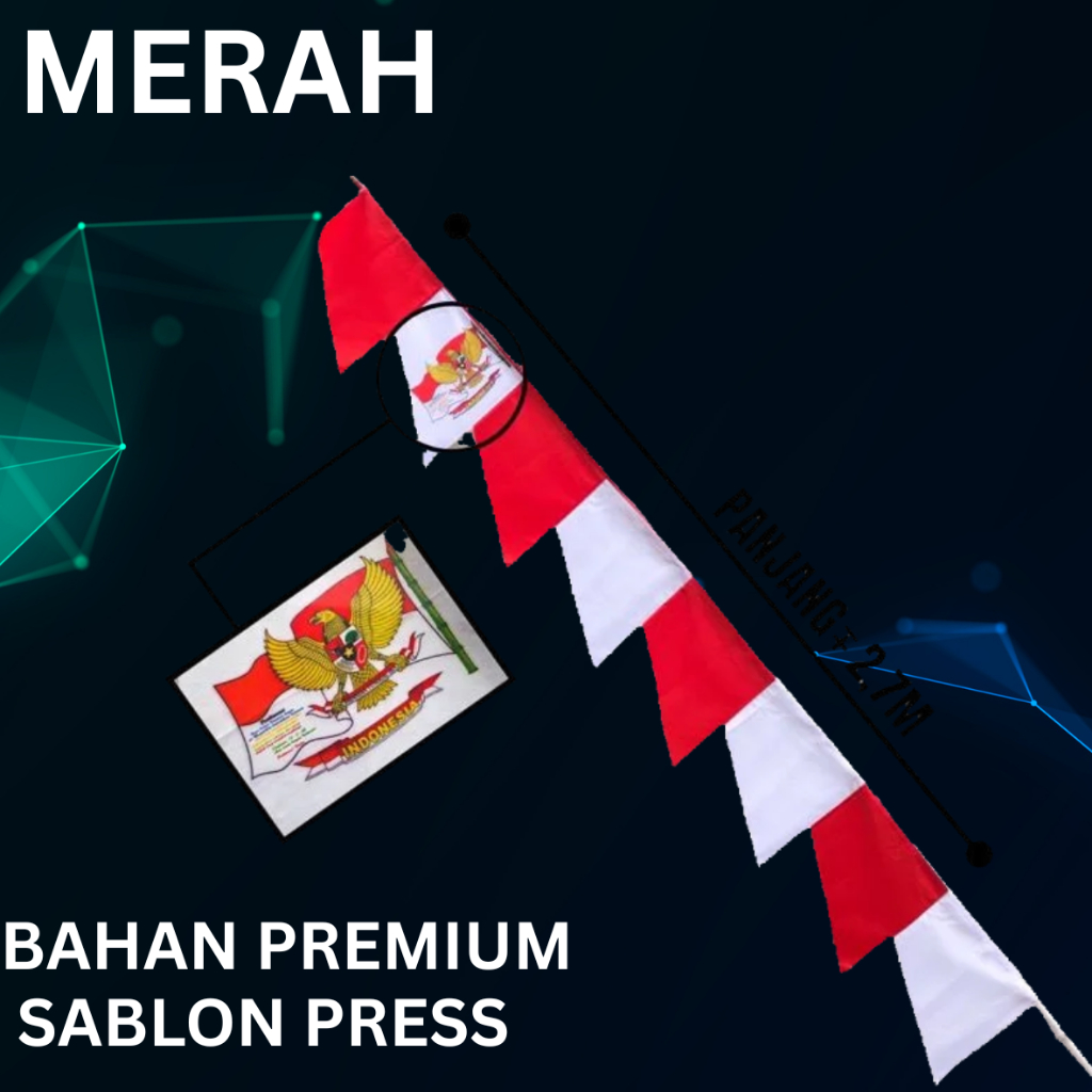 Jual (20PCS)BENDERA UMBUL UMBUL GARUDA MERAH PUTIH BIG SALE | Shopee ...