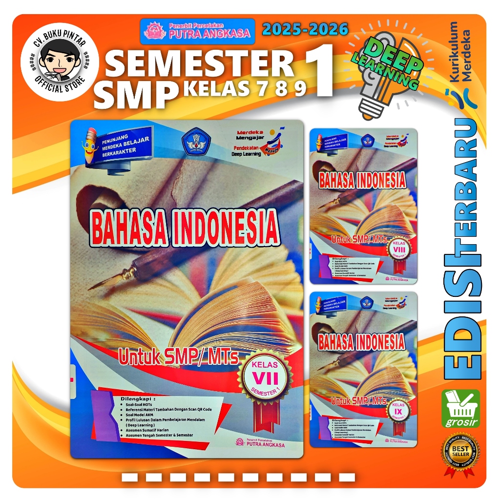 Jual BUKU LKS BAHASA INDONESIA SMP KELAS 7 8 9 SEMESTER 1 2025-2026 KURIKULUM MERDEKA KURMER ...