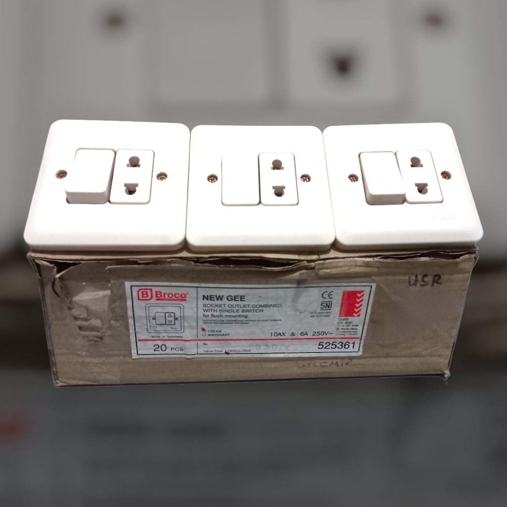 Jual STOP KONTAK & SAKLAR PEMASANGAN TANAM BROCO 525361 - Socket Outlet ...