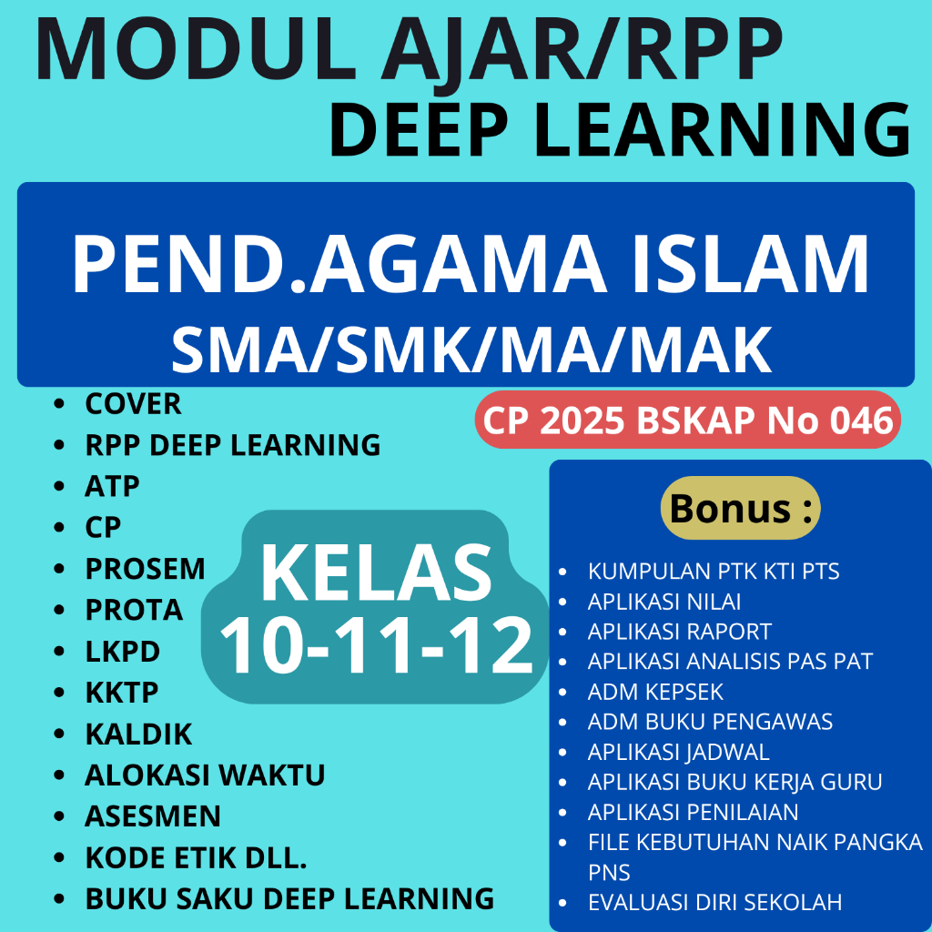 Jual Modul Ajar RPP Deep Learning SMA AGAMA ISLAM KELAS 10 11 12 - RPP DEEP LEARNING SMA/SMK ...