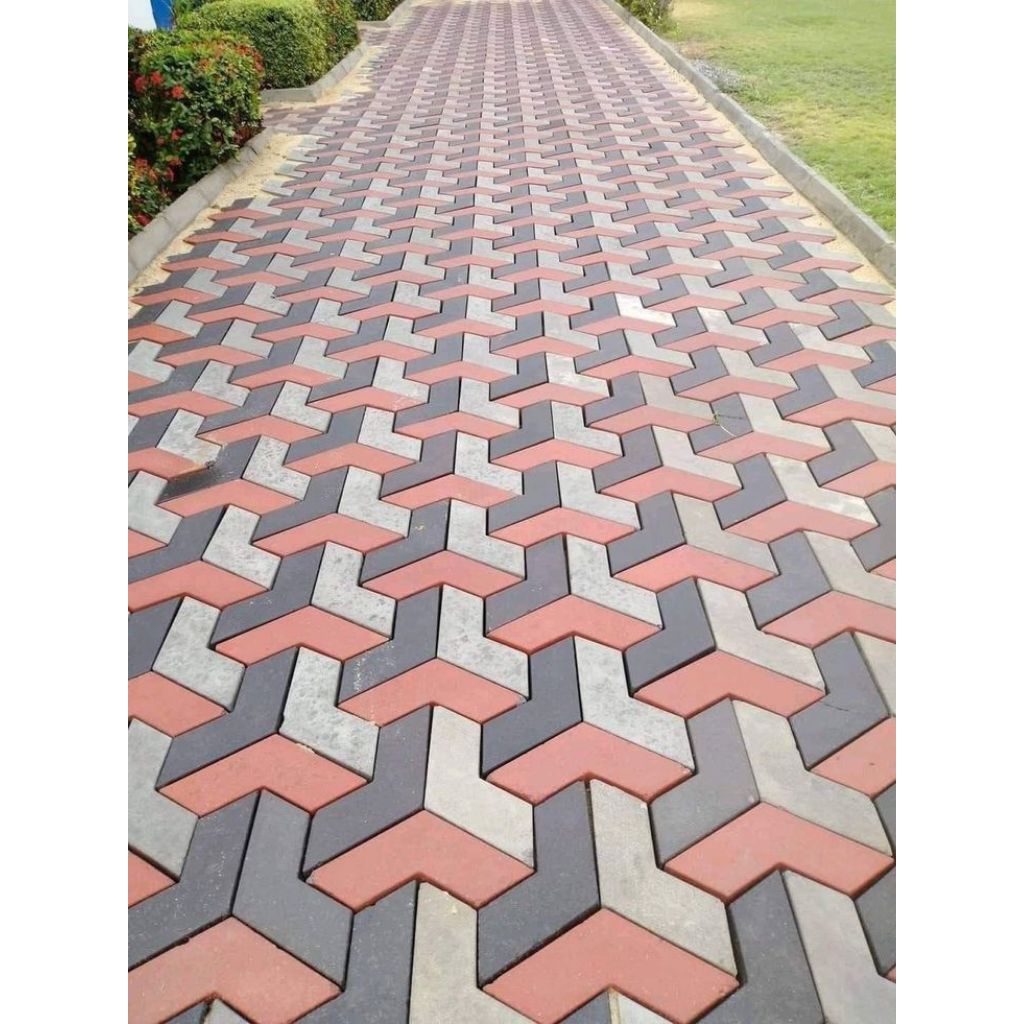 Jual PAVING BLOCK/COUNBLOCK 3D pola V kualitas press hidraulik K300 ...