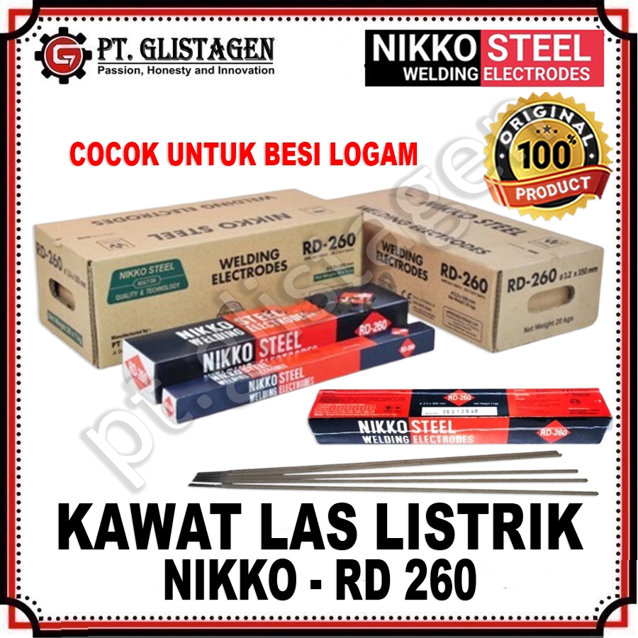 Jual NIKKO RD-260 Kawat Las Listrik 1.6mm X 250mm 1KG Kawat Las Listrik ...
