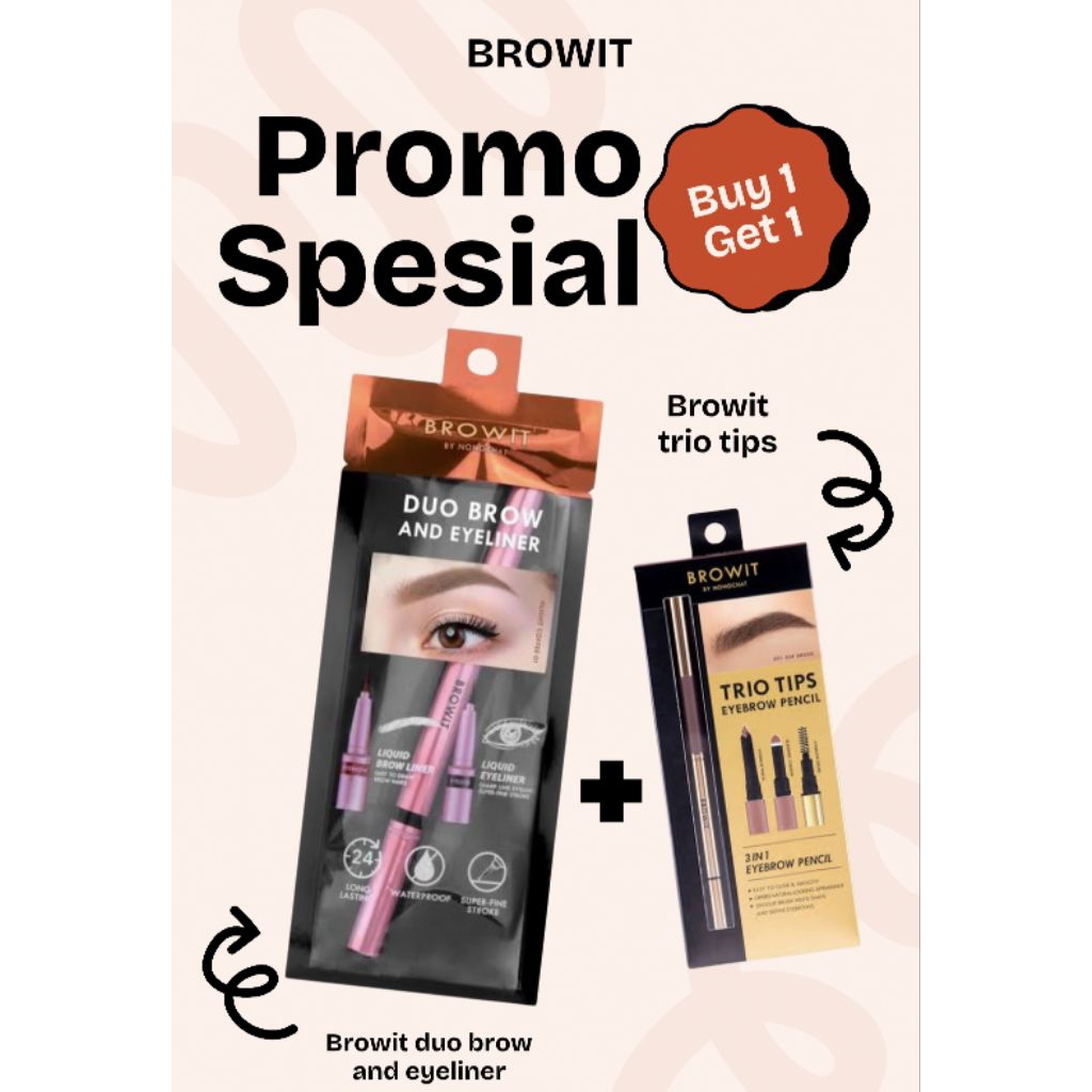 Jual Browit By Nongchat Duo Brow and Eyeliner WaterProof | Shopee Indonesia
