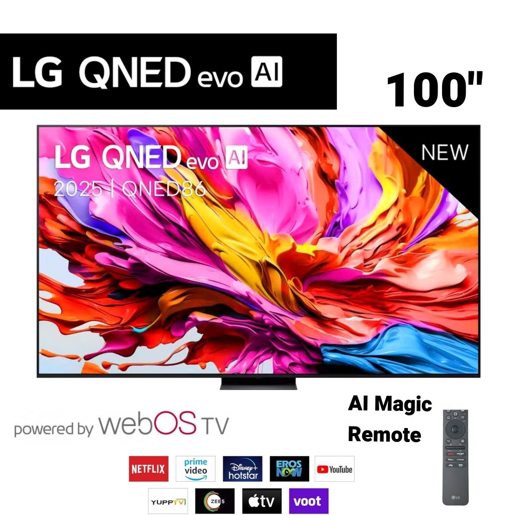 Jual LG QNED Smart TV 4K 100 Inci LG QNED EVO AI QNED86 2025 100QNED86A ...