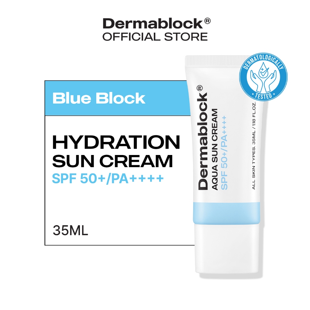 Jual DERMABLOCK Aqua Sun Cream SPF50+ PA++++ 35ml | Hybrid Sunscreen ...