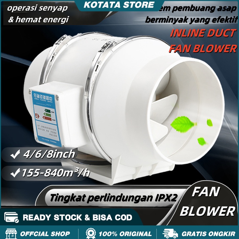 Jual 4/6/8 "Kipas Angin Buang Diam Ekstraktor Kipas Saluran Sebaris ...