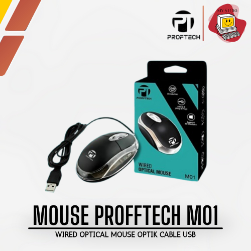 Jual MOUSE USB OPTICAL KABEL PROFFTECH M01 | Shopee Indonesia