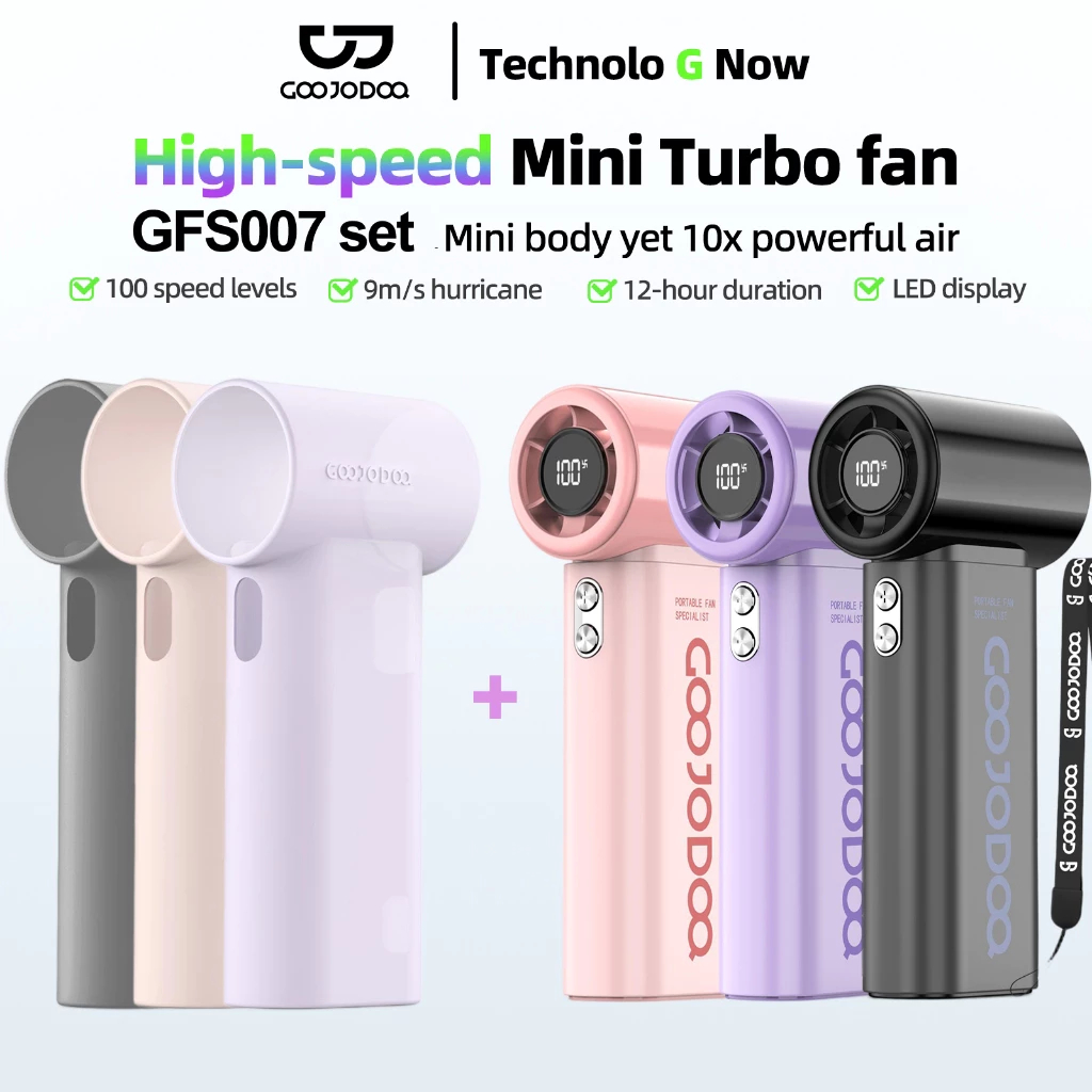 Jual GOOJODOQ GFS007 Mini kipas Strong Portable Wind 100 Gear Wind ...