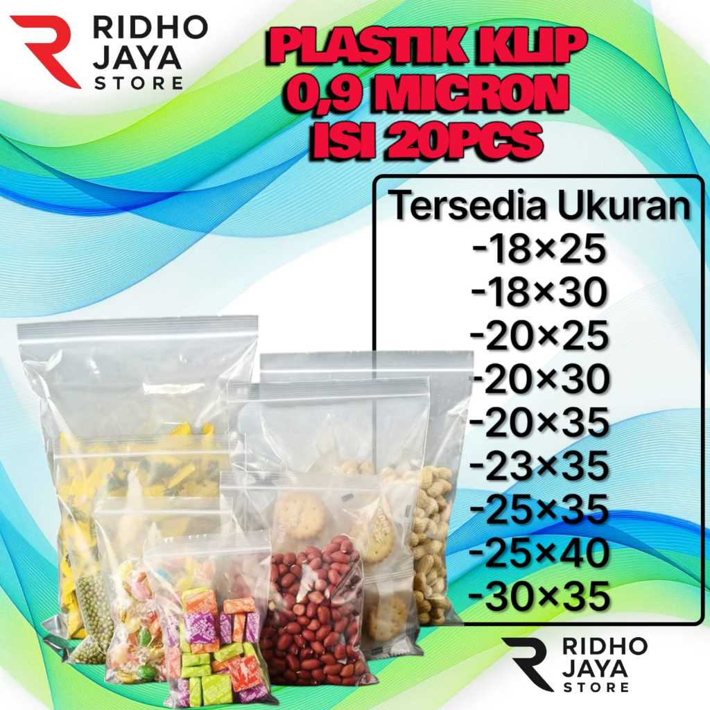 Jual Plastik Klip PP TEBAL 90 micron (0.09) 18x25/18x30/20x25/30x35 isi ...