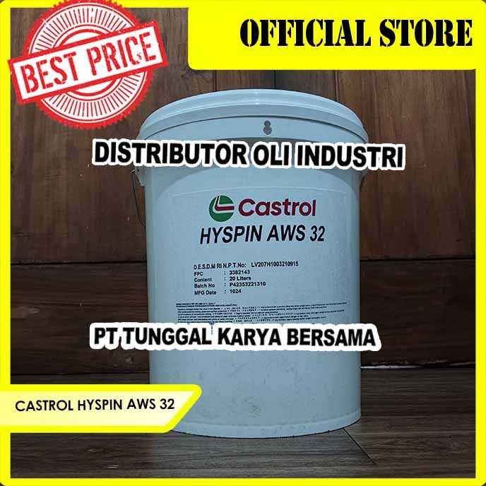 Jual CASTROL HYSPIN AWS 32 ( Hydraulic Oil - 20 Liter ) | Shopee Indonesia