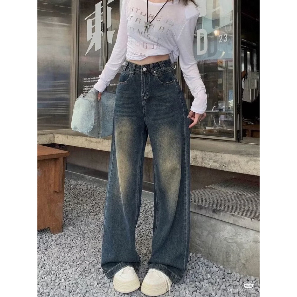 Jual Highwaist Baggy Jeans Oversize Loose Retro Korean Baggy STRAIGHT ...