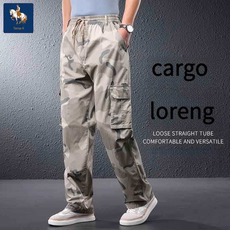 Jual Tamp-X Oversize Jumbo Celana Cargo Panjang Pria Baggy Pants Cargo Jeans Loreng Santai ...