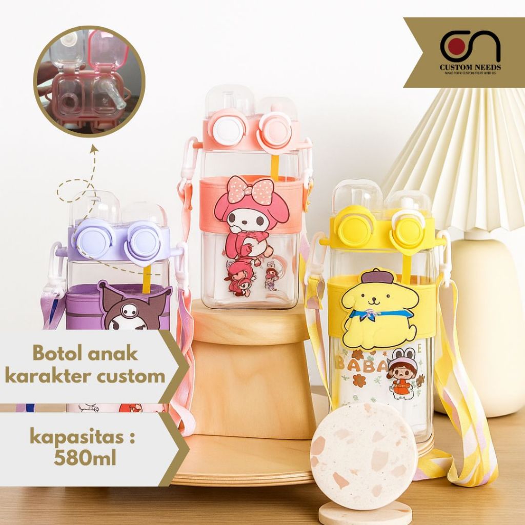 Jual BOTOL MINUM ANAK CUSTOM PRINT UV DTF 580ML SANRIO BOTOL MINUM ANAK ...