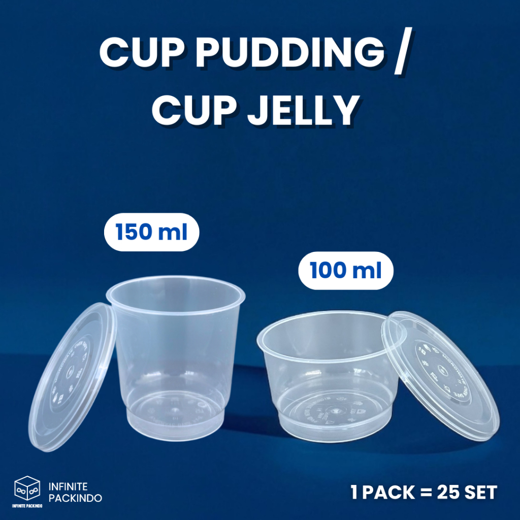 Jual (ISI 25 SET) Thinwall Cup Pudding 100ml 150ml | Cup Saos Sambal ...